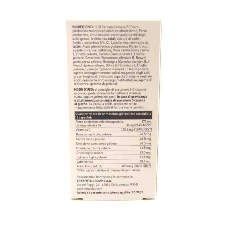 Ferro ev 60 capsule Integratori, Vitamine e Minerali - Shop Dea Madre Bio